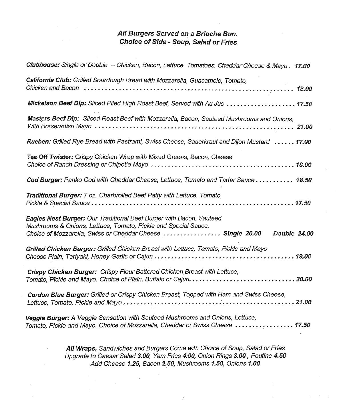 Eagle's Nest Restaurant + Bar - Alberni Golf Club